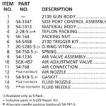 Binks Model 2001/2100 Parts and Rebuild Kit 6-229